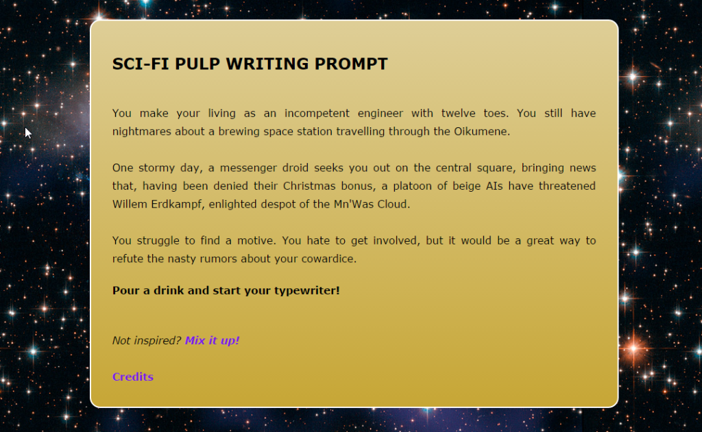 Science Fiction Creative Writing Prompts
